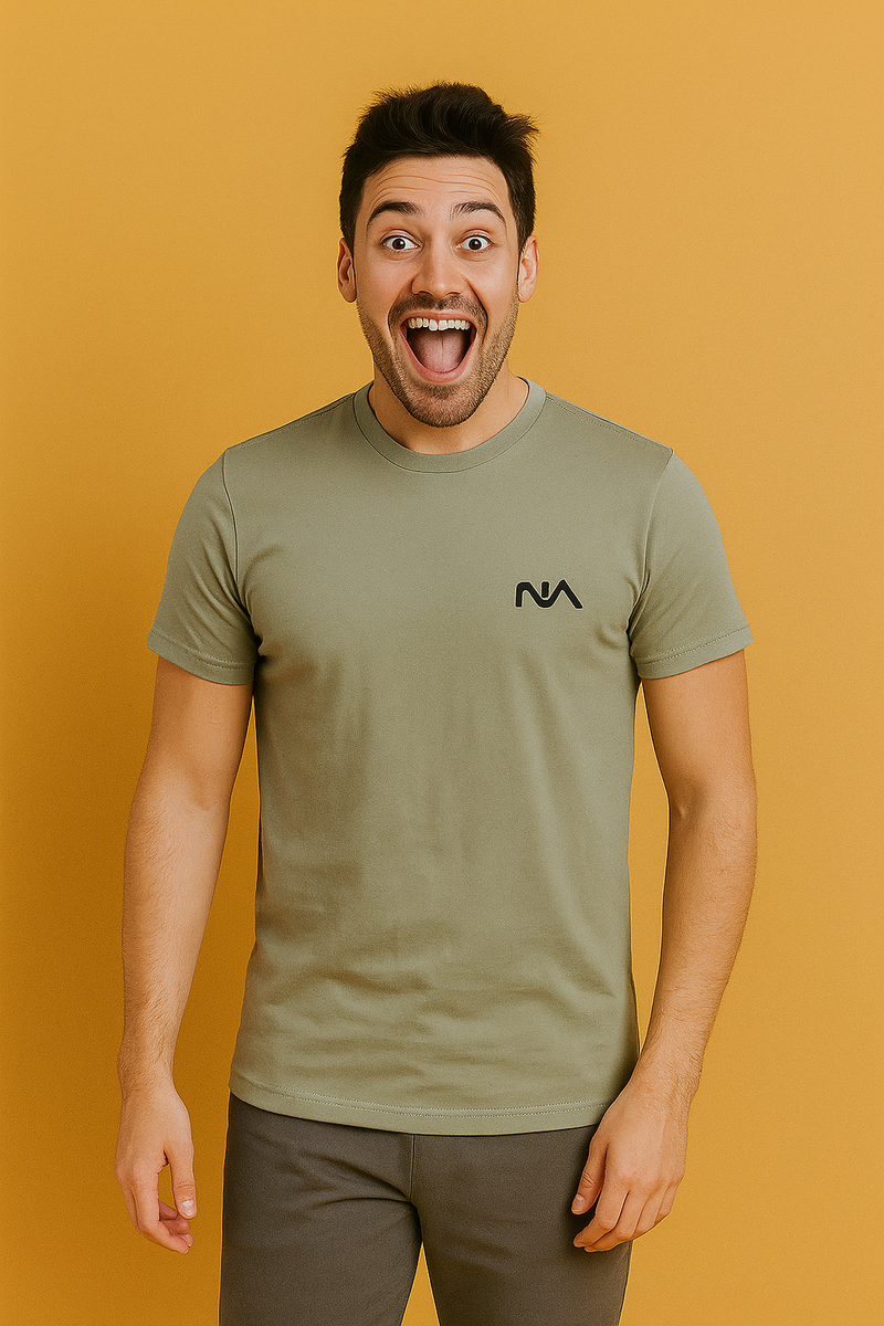 Signature Print Tee shirt Light Green Color – NAapparels